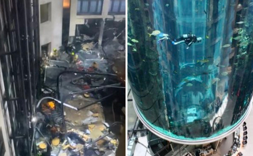 Huge aquarium explodes in hotel in Germany – Two injured - World Stock ...