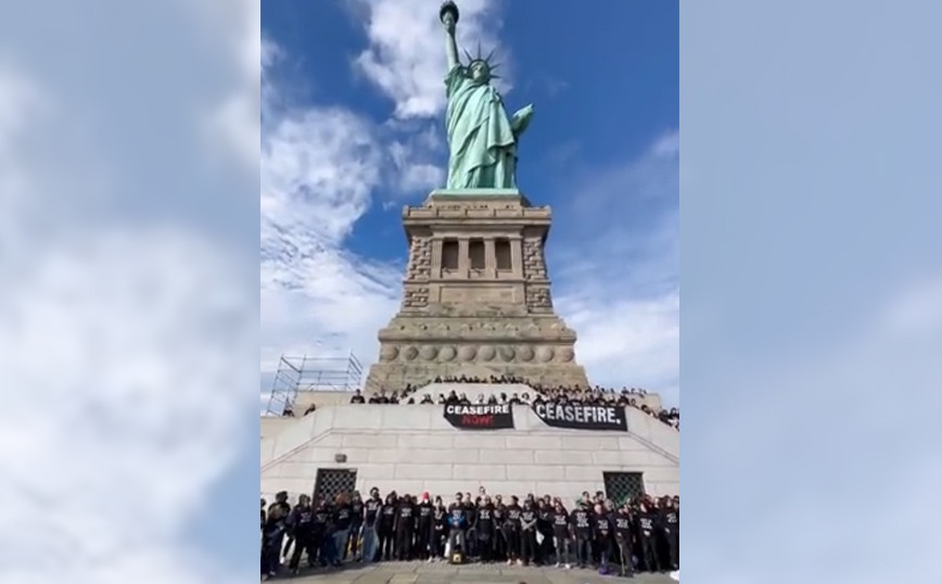 Jewish activists occupy Statue of Liberty to demand ceasefire in Gaza ...