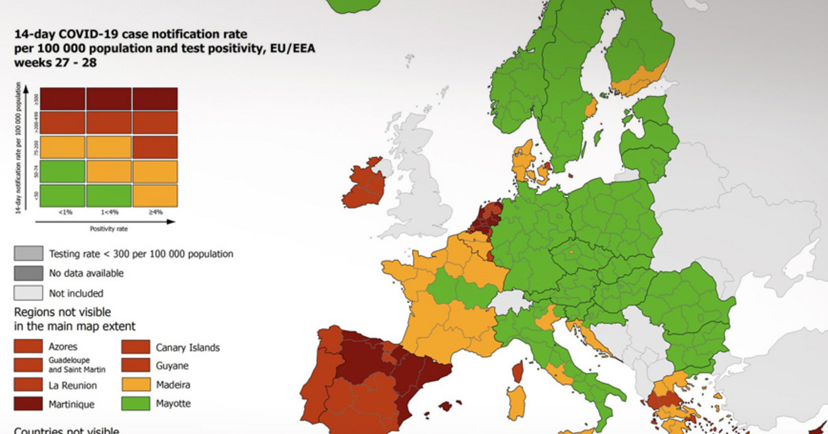 Κορονοϊός – Χάρτης ECDC: Στο «κόκκινο» η Κρήτη – Δύο περιοχές της ...
