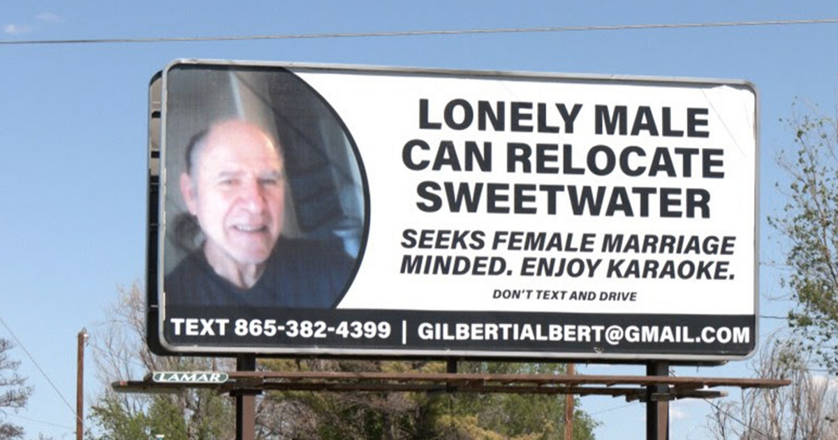 Elderly man paid to enter billboard to find love - 'I got over 400 ...