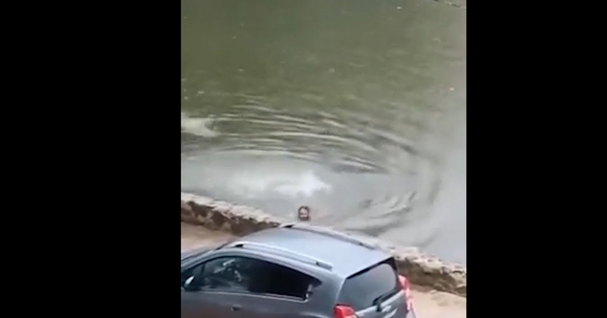 The terrifying moment a man was chased by a crocodile while swimming in ...