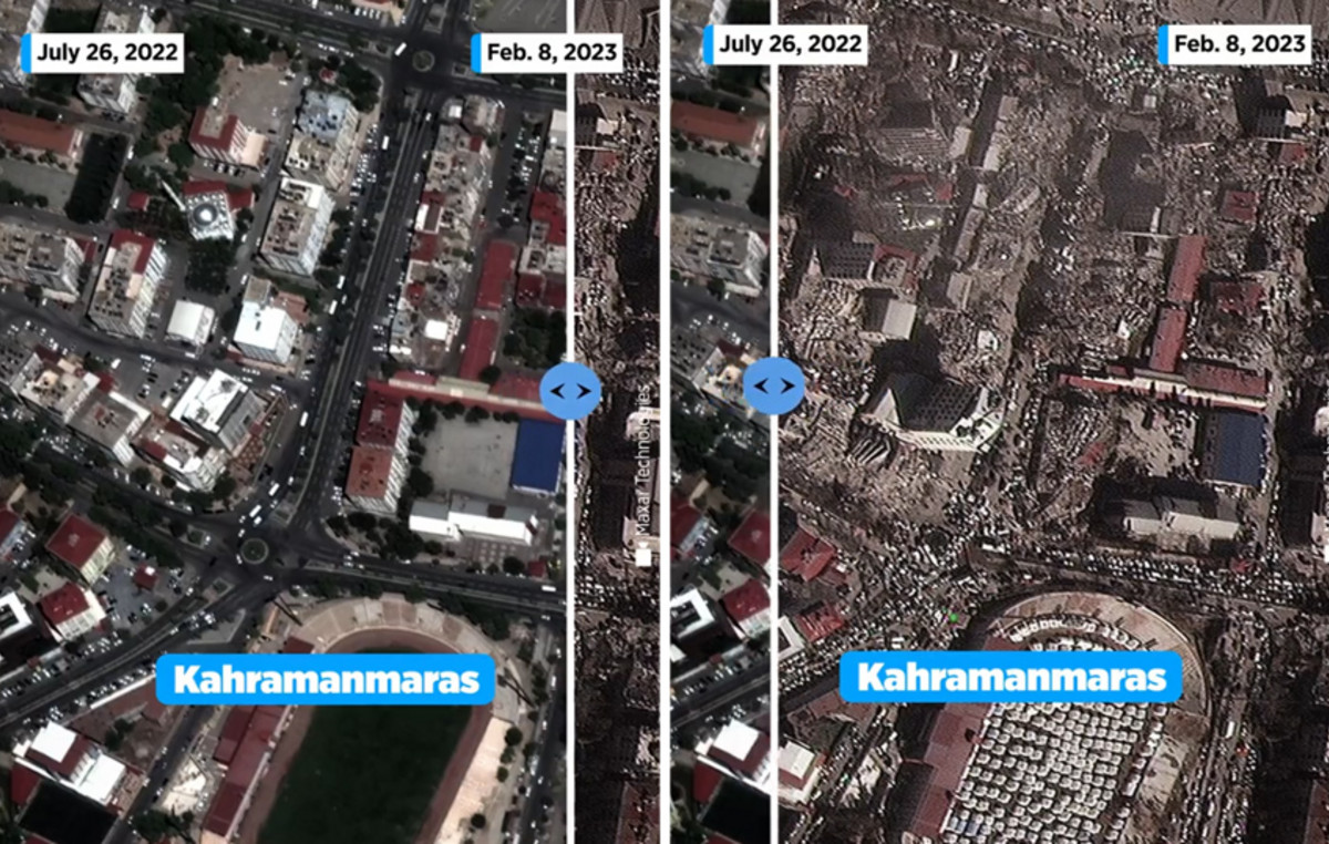 Πριν και μετά τους σεισμούς στην Τουρκία – Οι δορυφορικές εικόνες ...