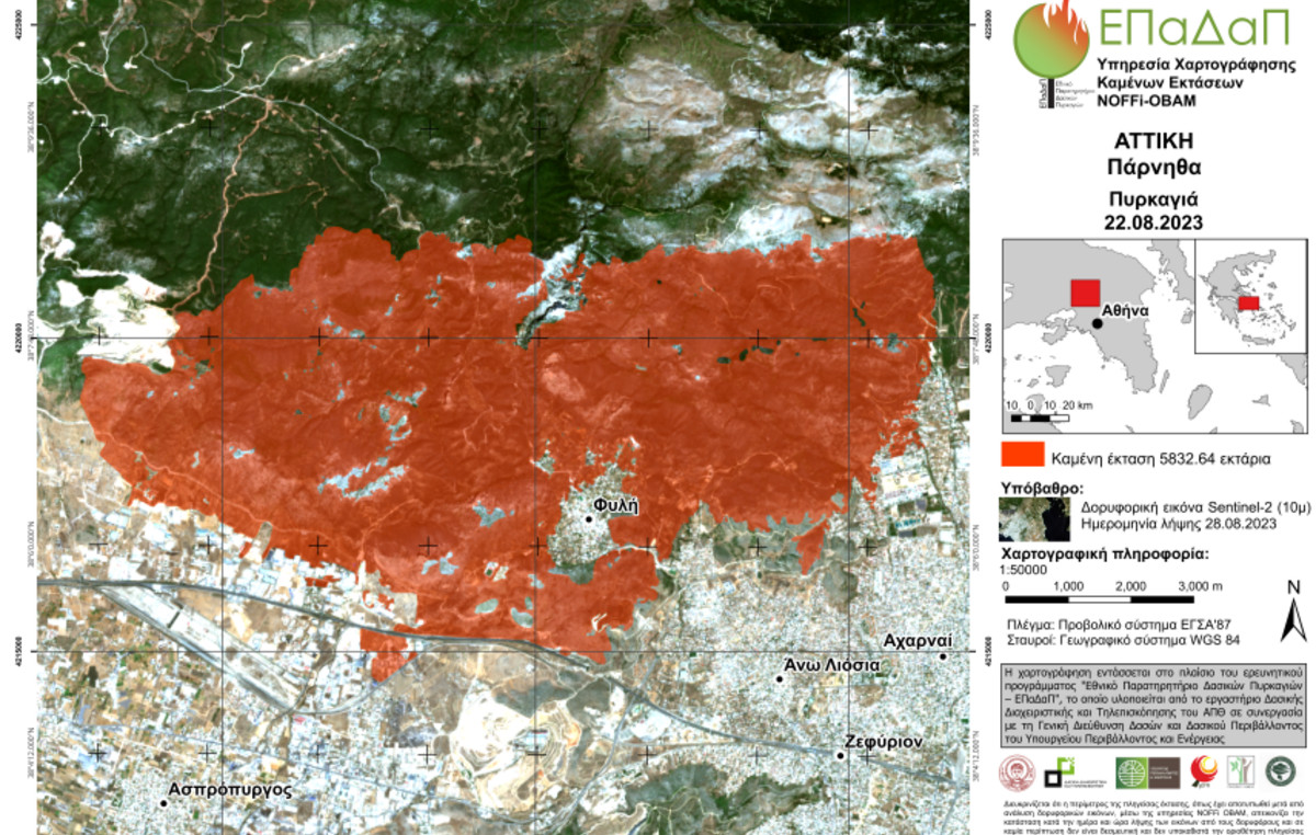Σχεδόν 900 χιλ. στρέμματα έχει κάψει η φωτιά σε Έβρο και Πάρνηθα ...