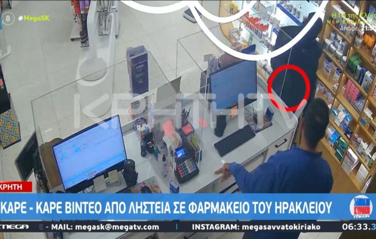 Βίντεο-ντοκουμέντο από απόπειρα ληστείας σε φαρμακείο του Ηρακλείου ...