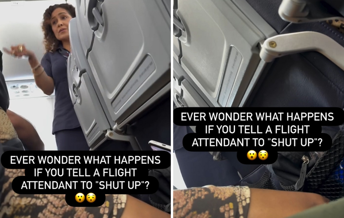 "Shut up" she told the stewardess and got her answer immediately - the ...
